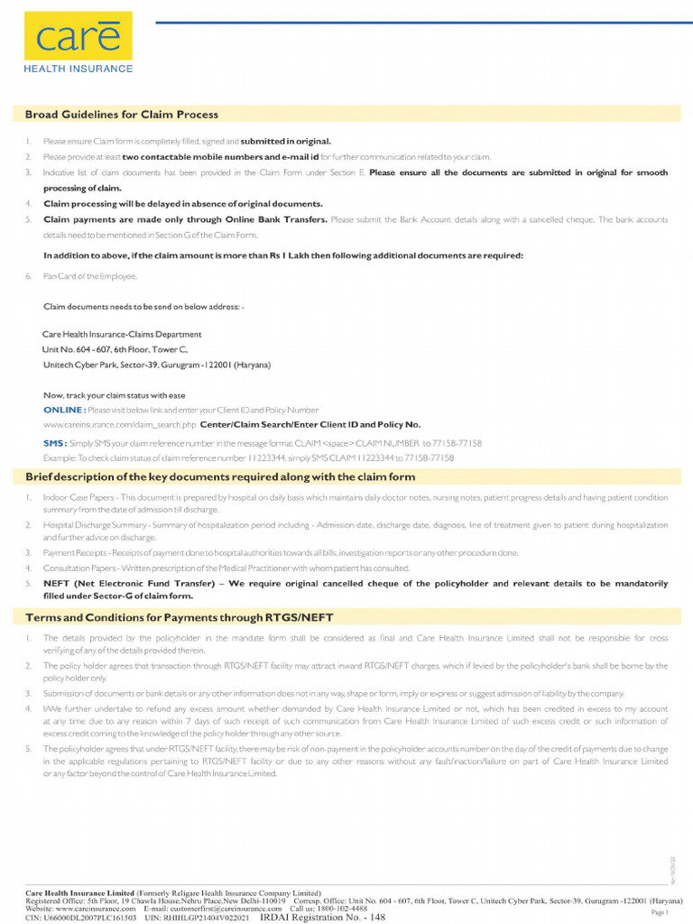 Group Care - Claim Form | PDF