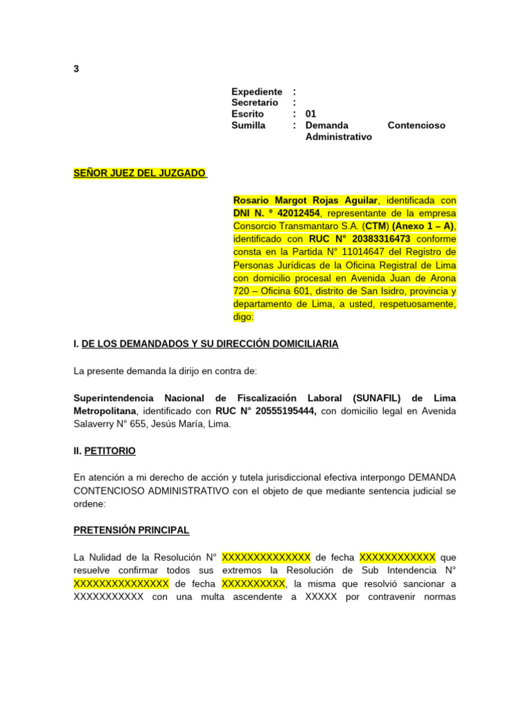 Aca Sunafil | PDF | Demanda judicial | Justicia