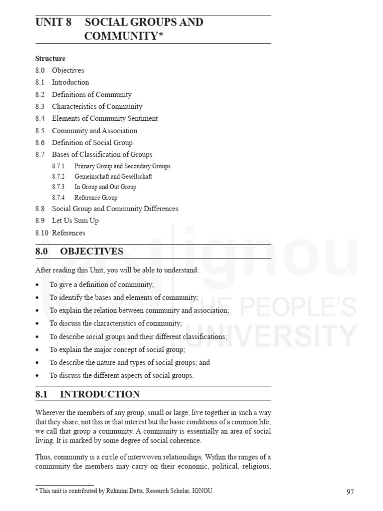 Social Groups and Community | PDF | Social Group | Community
