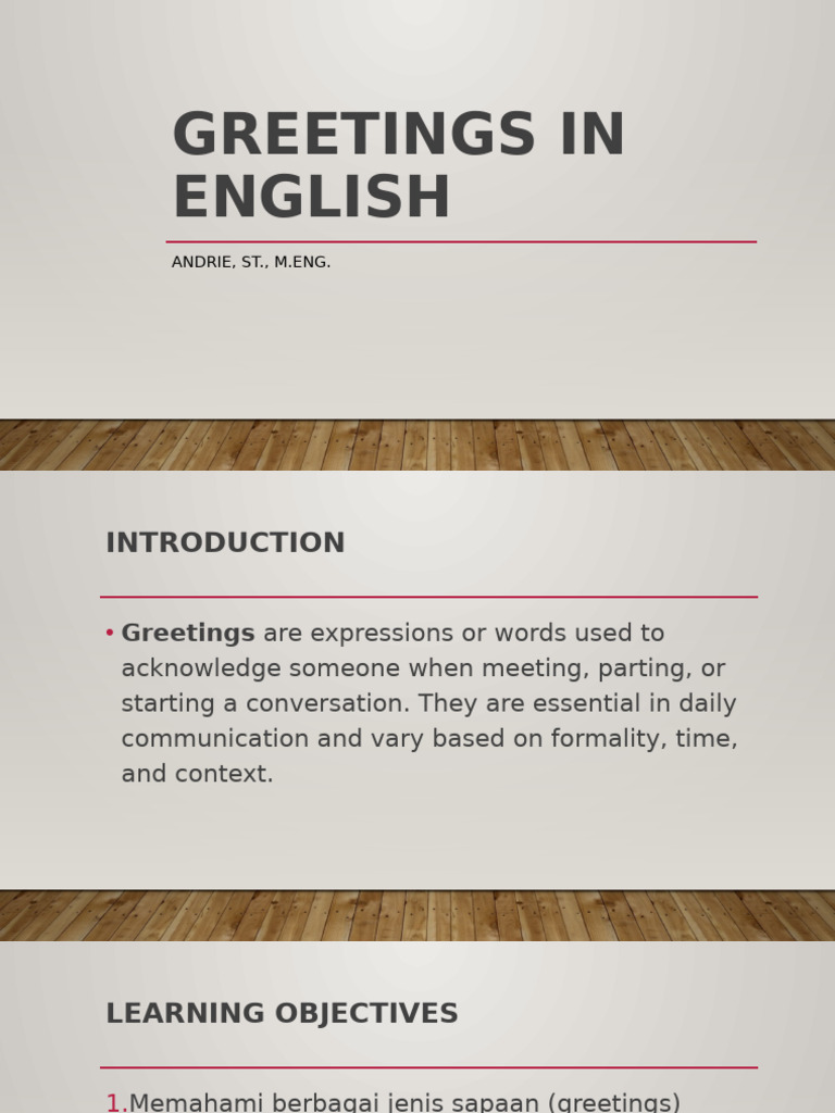 English Greetings and Usage Guide | PDF