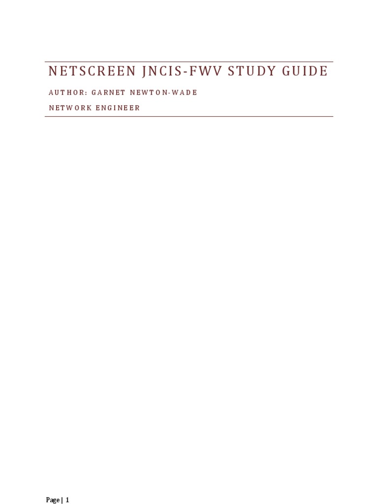 GDNW Jncis-Fwv Study Guide | PDF | Virtual Private Network | Firewall (Computing)
