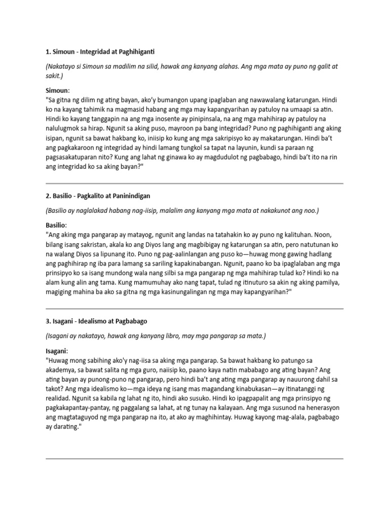 Mga Tauhan at Litanya | PDF