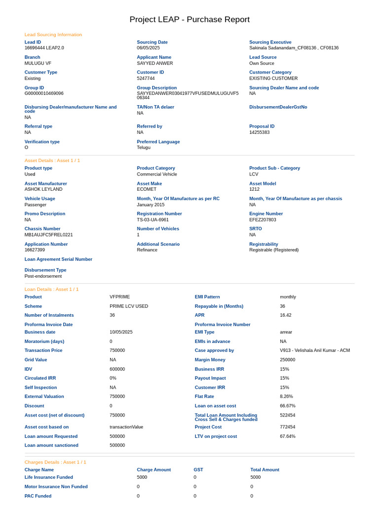 Project LEAP - Purchase Report: Lead Sourcing Information | PDF | Fee ...