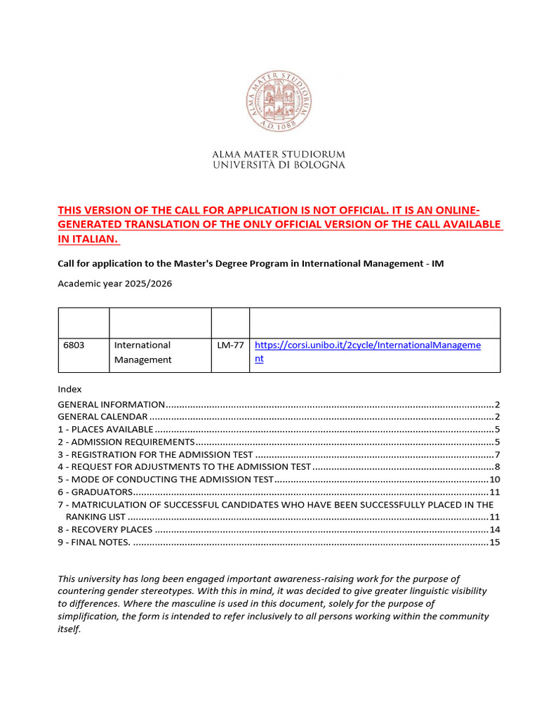 Call For Application IM 2526 | PDF | Identity Document | University And ...