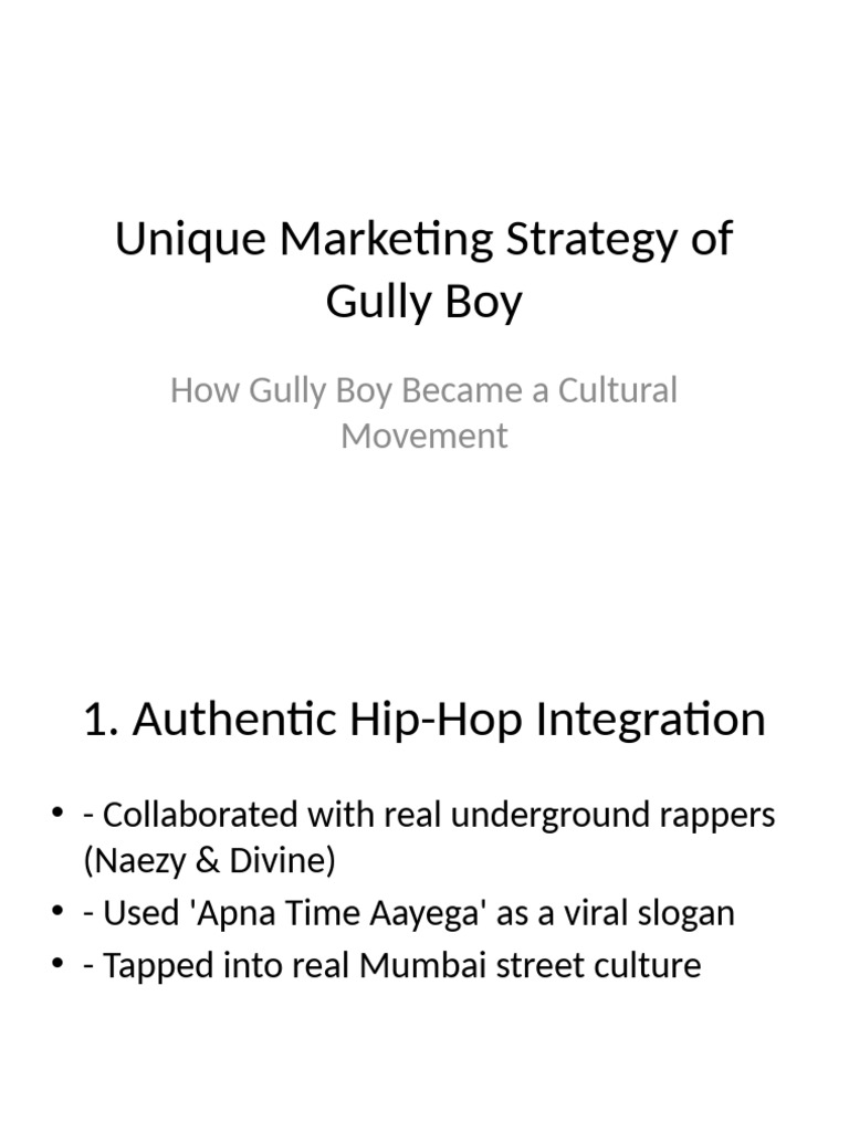 Gully Boy Marketing Strategy | PDF