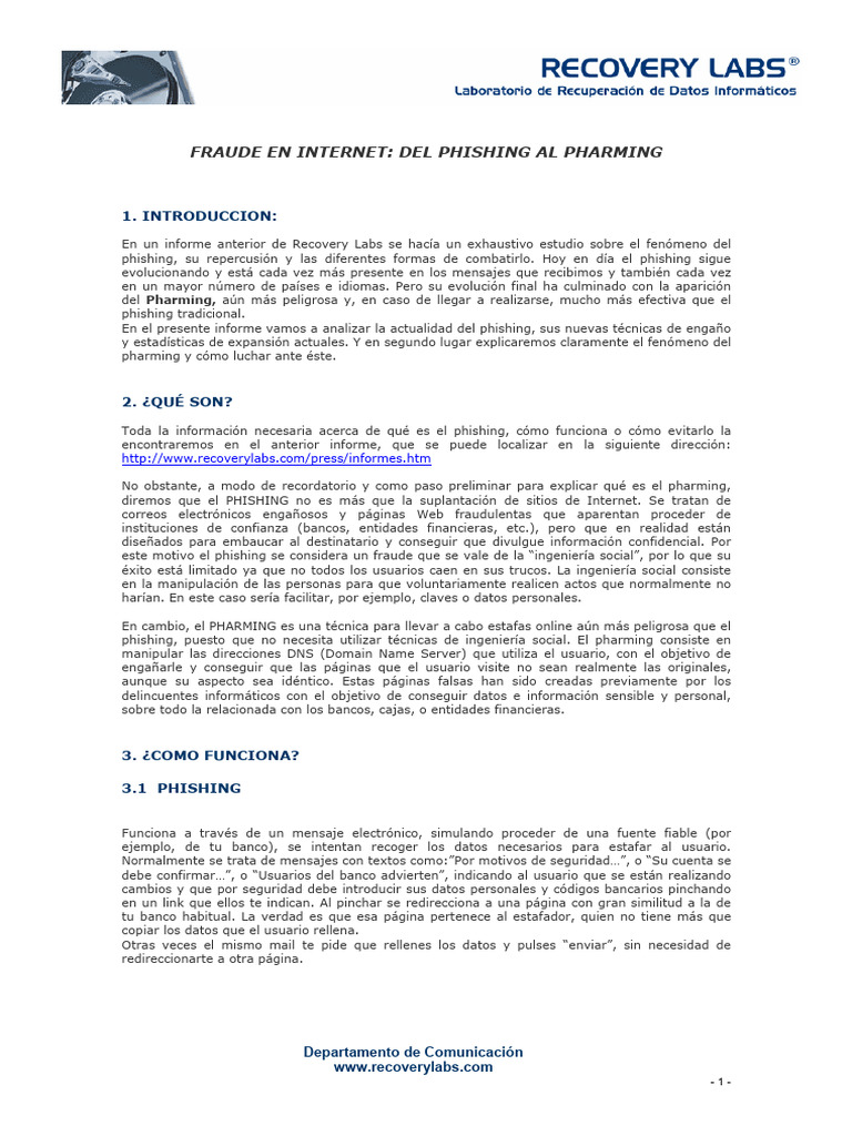Pharming | PDF | Suplantación de identidad | sistema de nombres de dominio