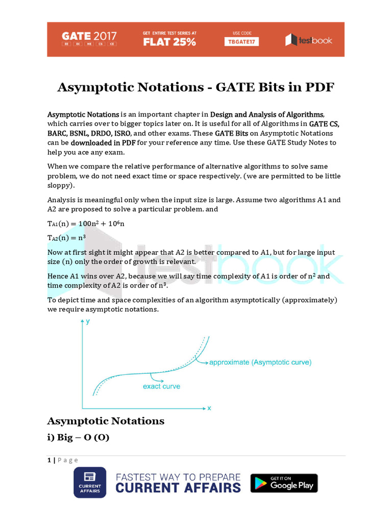 Asymptotic Notations for Algorithm Analysis | PDF | Time Complexity | Mathematical Analysis