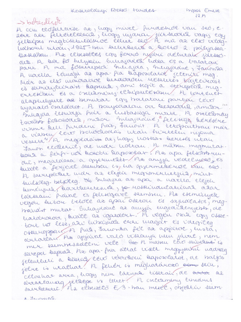 Kosztolányi Fürdés Elemzés | PDF