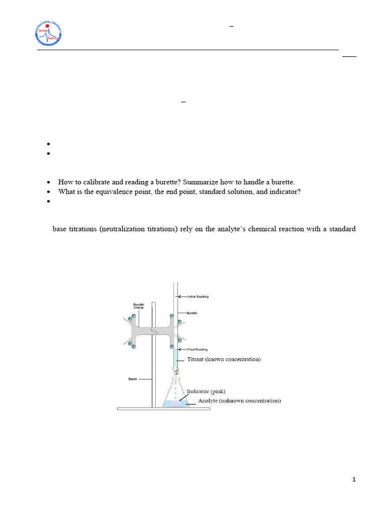 Chem For BME Lab Manual - Lab 2 | PDF | Titration | Chemistry