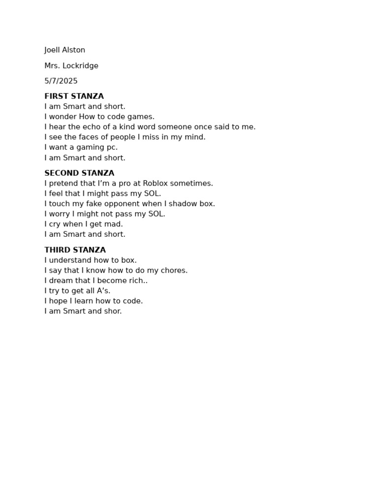 Poem About Dreams and Aspirations | PDF