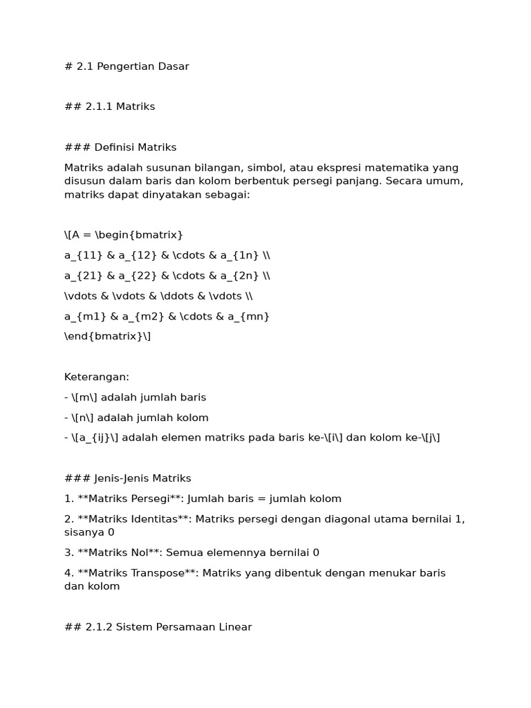 Matriks Dan Ruang Vector | PDF