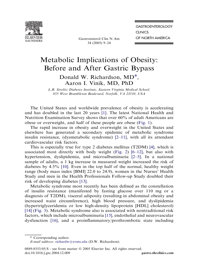 Before and After Gastric Bypass | PDF | Adipose Tissue | Metabolic Syndrome