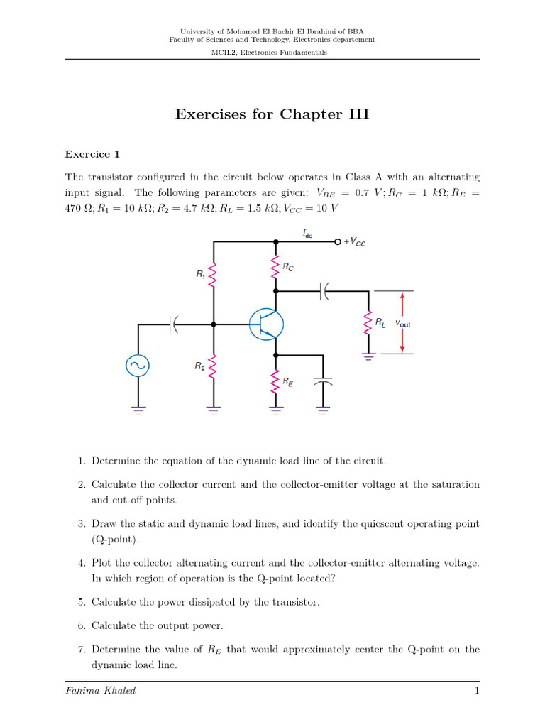 Transistor Circuit Exercises and Analysis | PDF