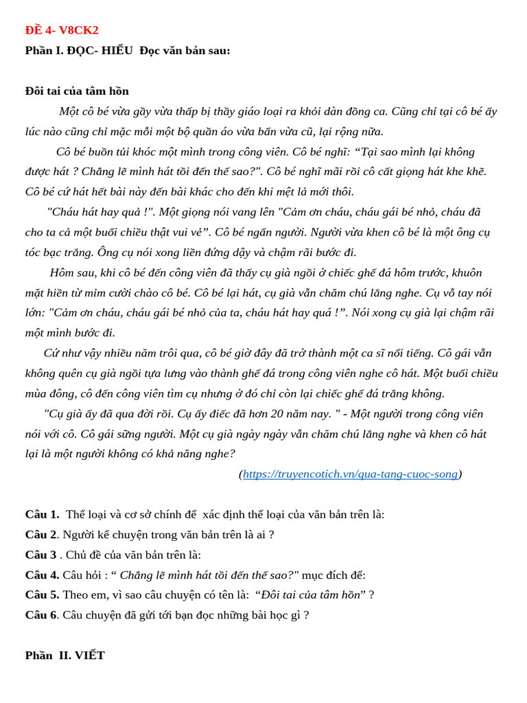 ĐỀ 4,56 V8 CK2 | PDF