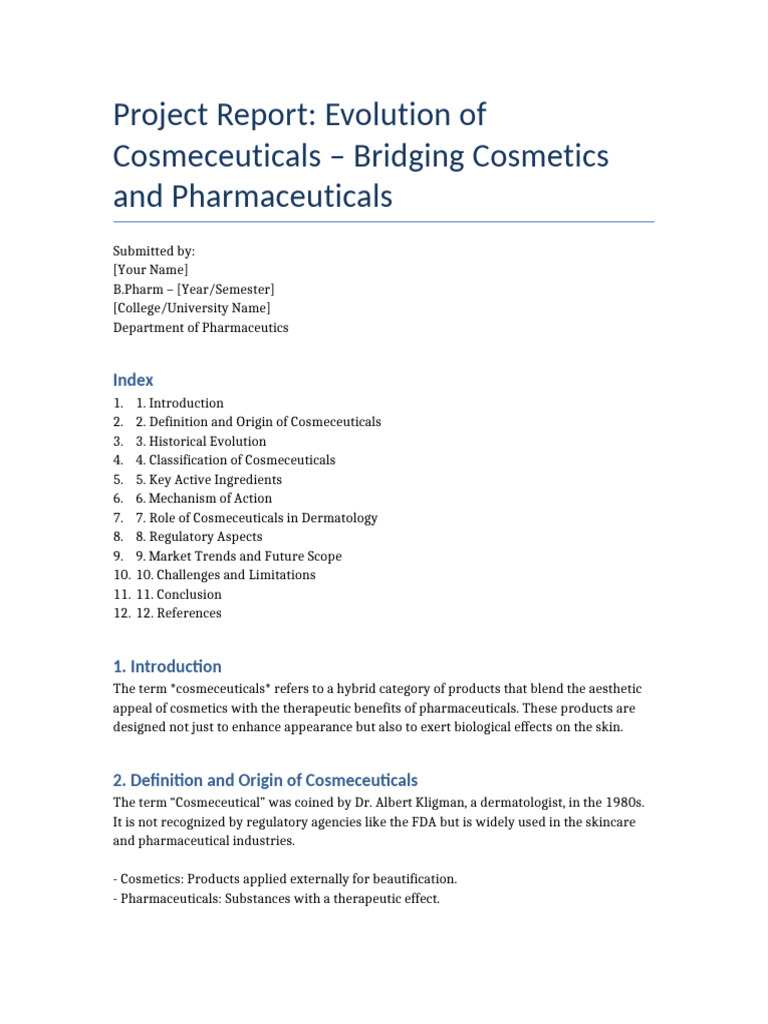 Evolution of Cosmeceuticals Explained | PDF | Skin Care | Cosmetics