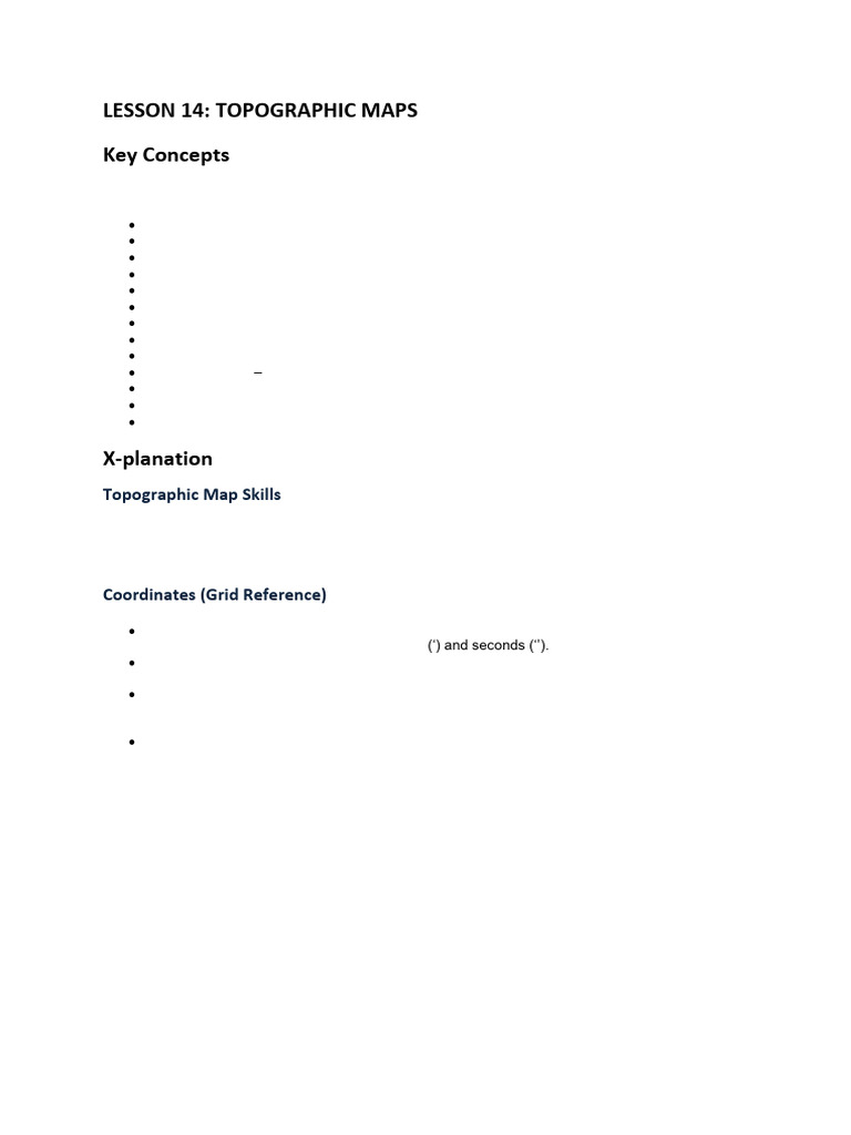 Topographical maps key concepts | PDF | Latitude | Longitude