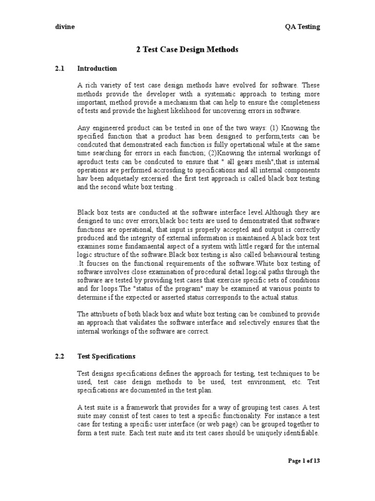 Test Case Design Methods | PDF | Use Case | Data Model