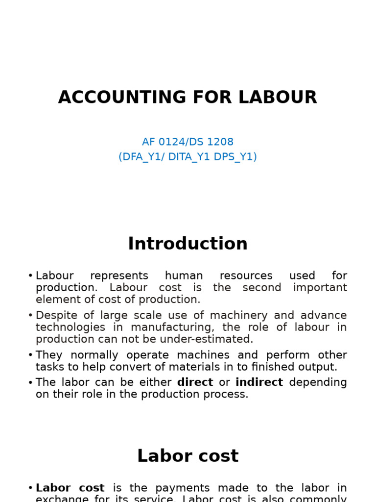Understanding Labour Cost in Accounting | PDF | Labour Economics ...