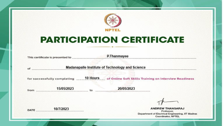 Softskills Nptel Certificate | PDF