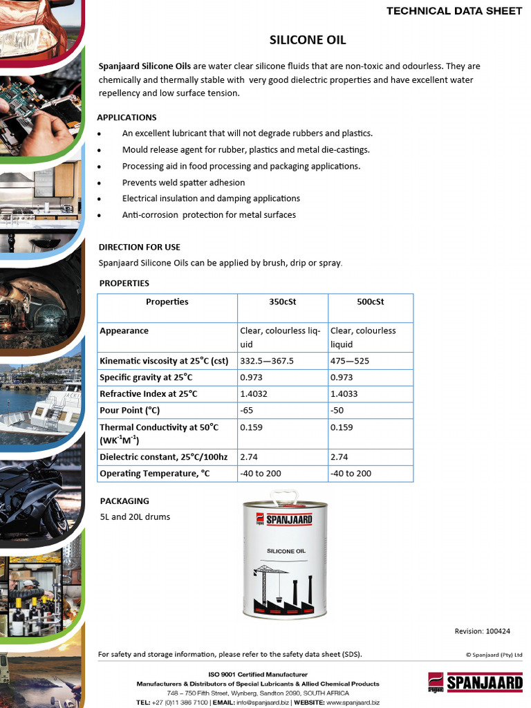 Silicone Oil Specifications and Uses | PDF