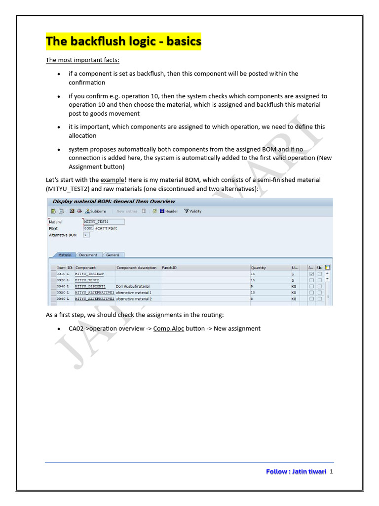 The Backflush Logic - Basics | PDF | Information Technology Management ...
