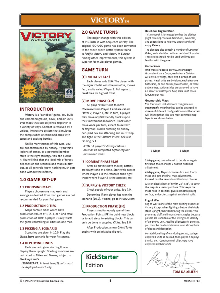 Victory Game Rulebook Overview | PDF | Battles | Aircraft Carrier