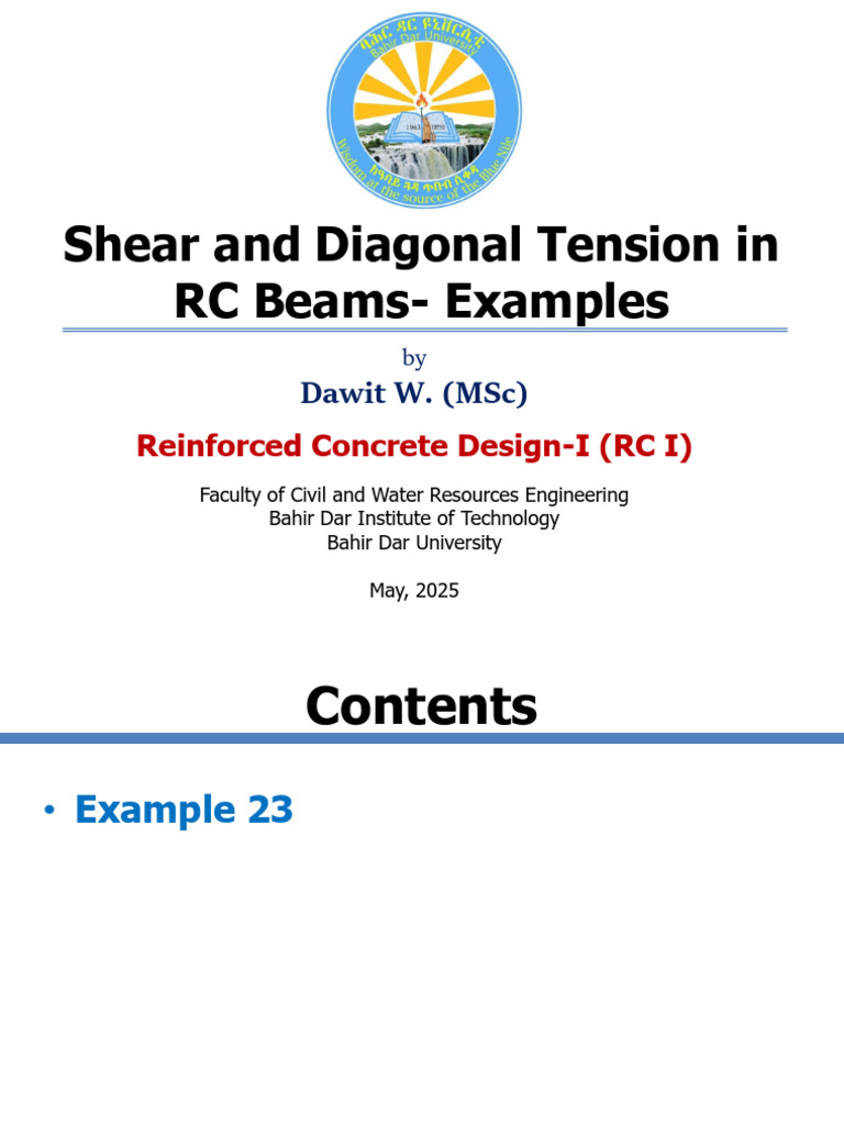 Shear Design in RC Beams: Example Analysis | PDF | Beam (Structure ...
