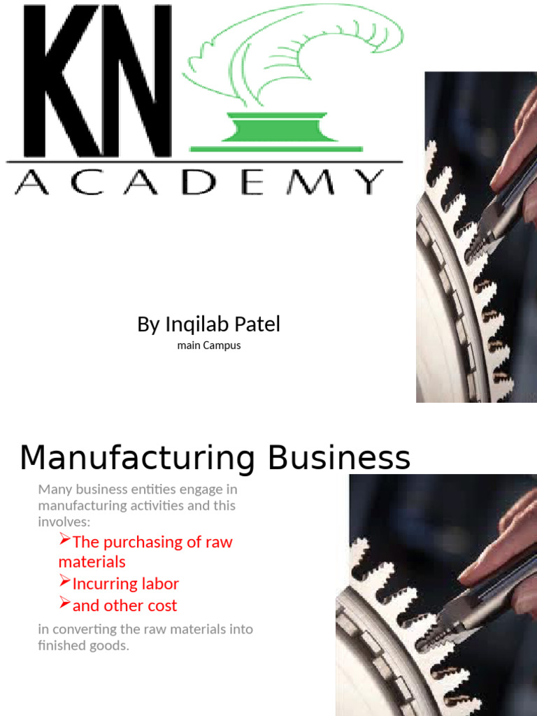 Manufacturing Accounts by Inqilab Patel | PDF | Cost Of Goods Sold | Cost