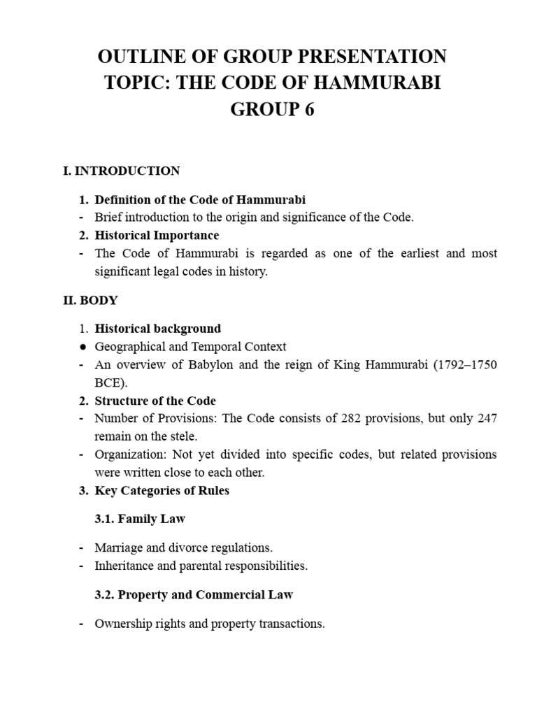 (Legal English) Outline of Group Presentation - Group 6 | PDF