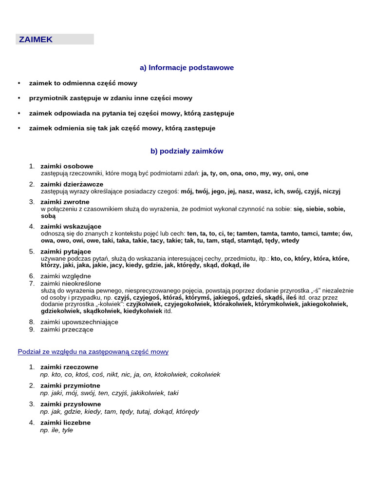 Zaimek | PDF