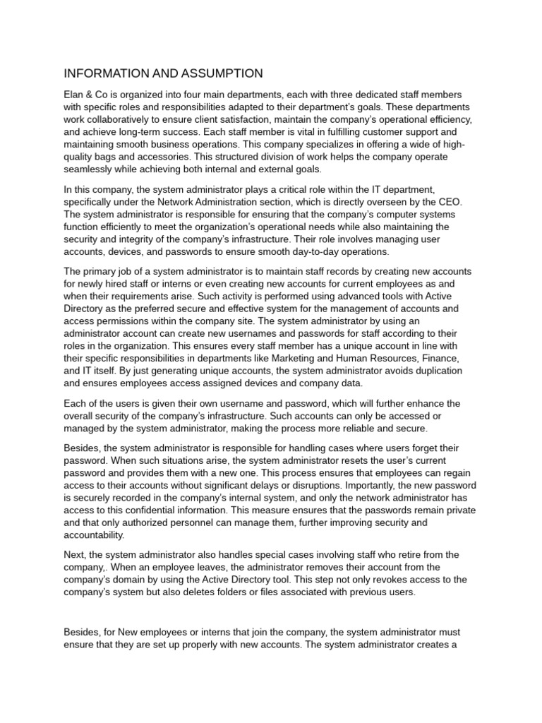 Information and Assumption | PDF | User (Computing) | Password