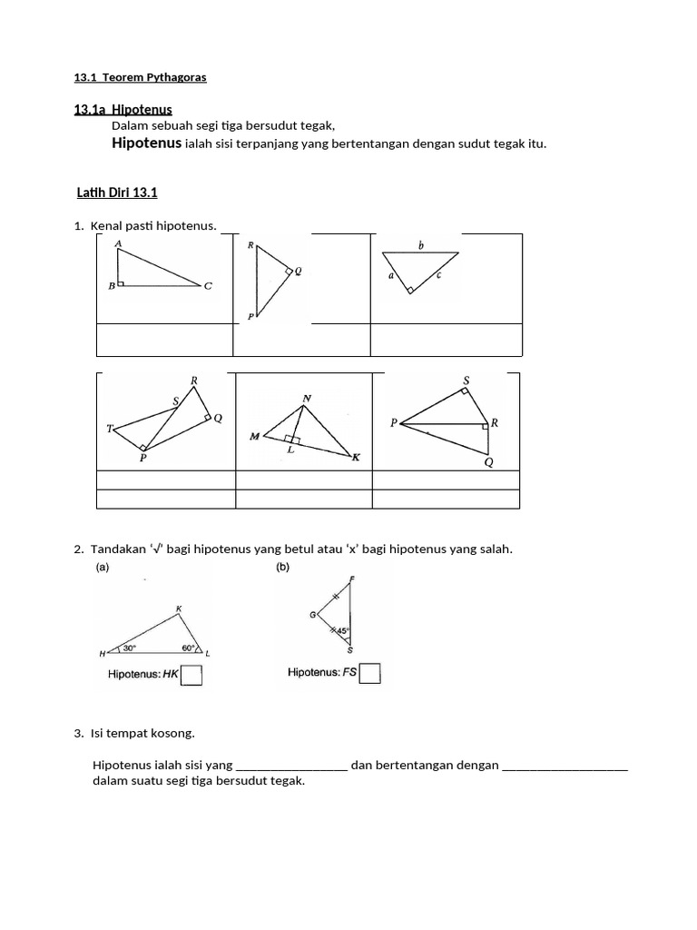 13 Teorem Pythagoras | PDF
