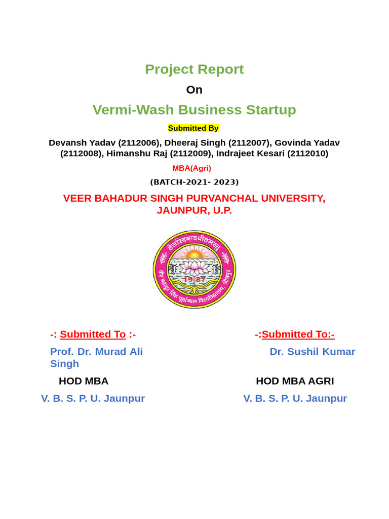 Vermi - Wash BUSINESS Startups | PDF | Fertilizer | Soil