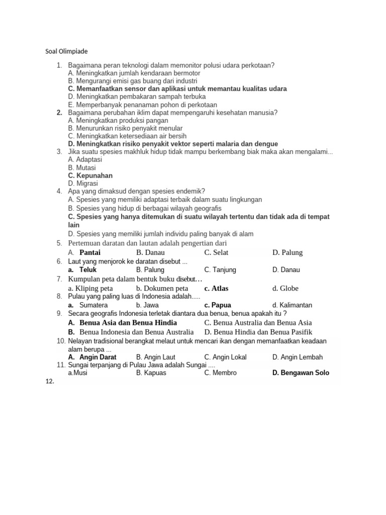 Soal Olimpiade IPS | PDF