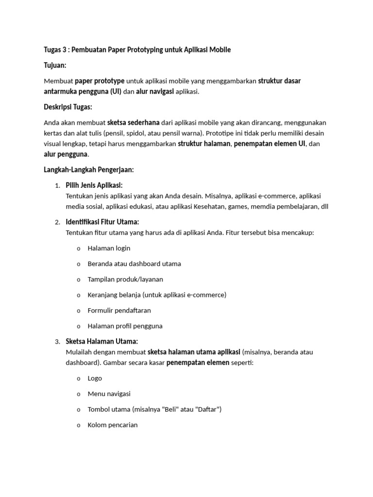 Tugas 3 Pembuatan Paper Prototyping | PDF