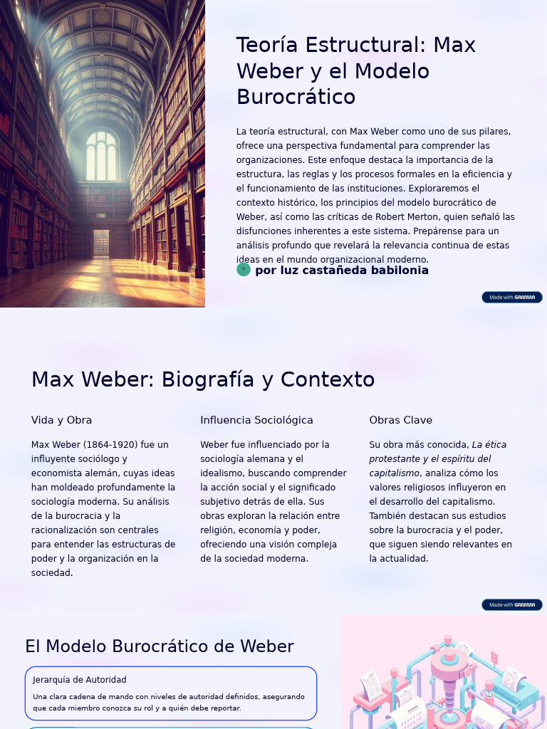 Teoria Estructural Max Weber y El Modelo Burocratico | PDF | Max Weber | Burocracia