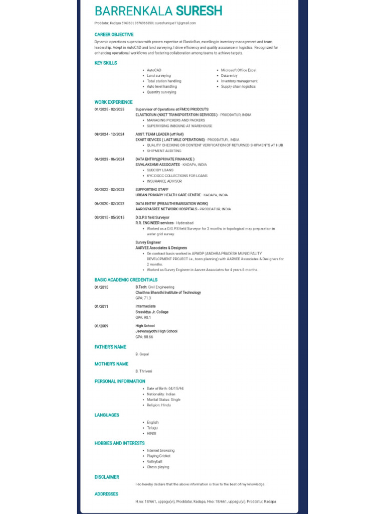 Resume New BSR | PDF