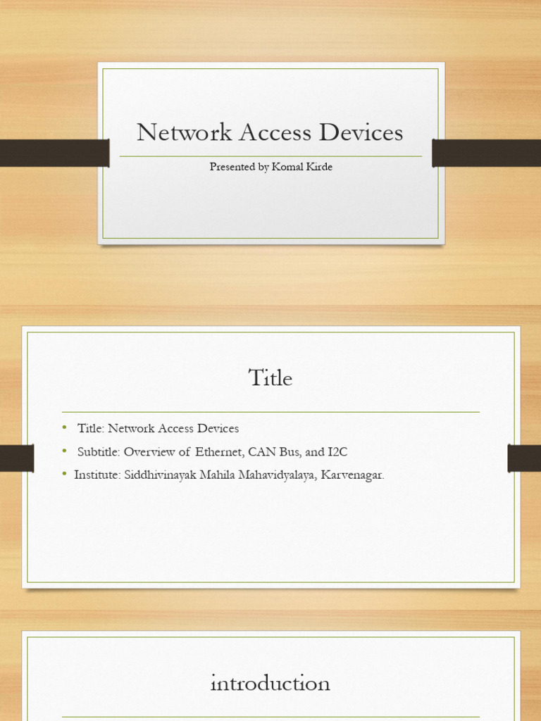 Komal Network Access Devices PPT | PDF | Computer Network | Ethernet