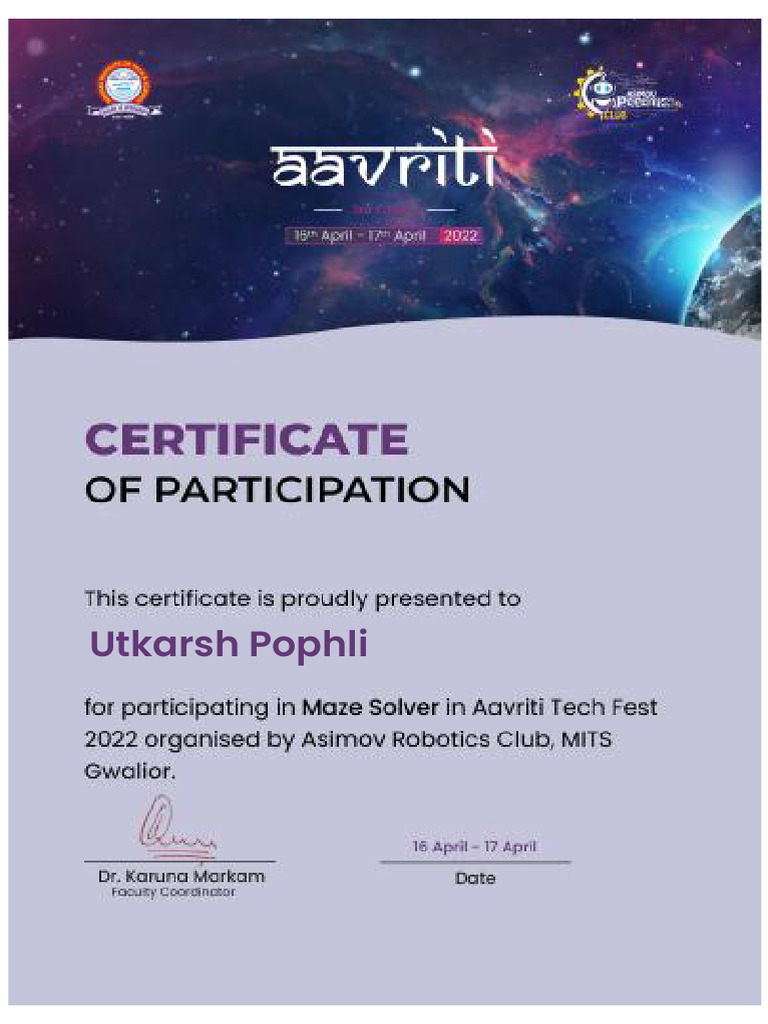 Utkarsh Pophli Certificate Pdf