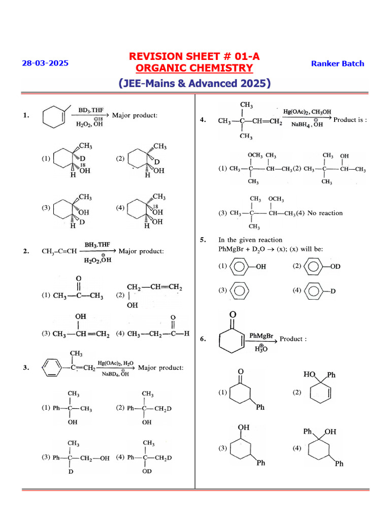 Revision Organic Chemistry 01-A | PDF