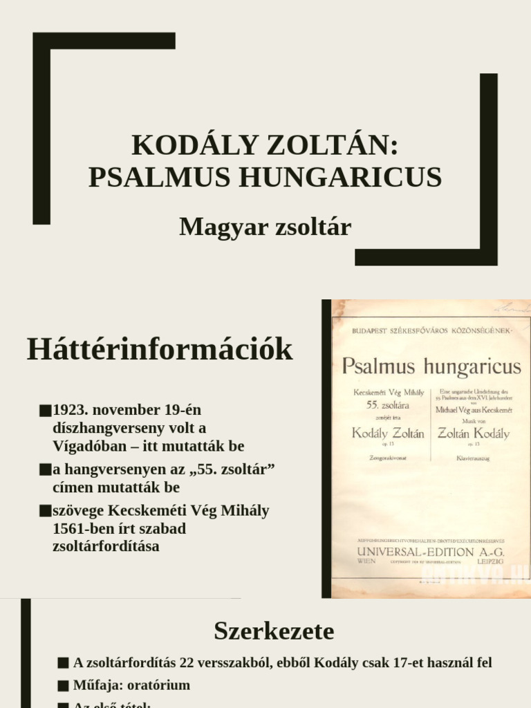 Kodály Zoltán - Psalmus Hungaricus | PDF