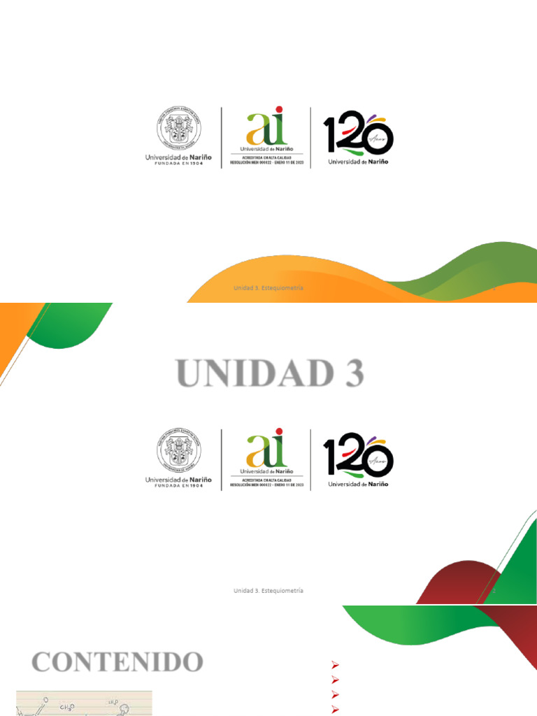 Presentación Unidad 3 | PDF | Redox | Estequiometría