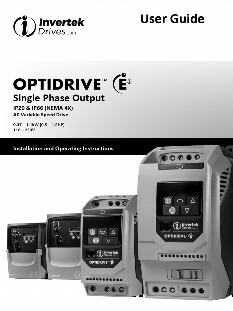 Invertek ODE 3 Single Phase Output User Guide | PDF | Electromagnetic Compatibility | Mains ...
