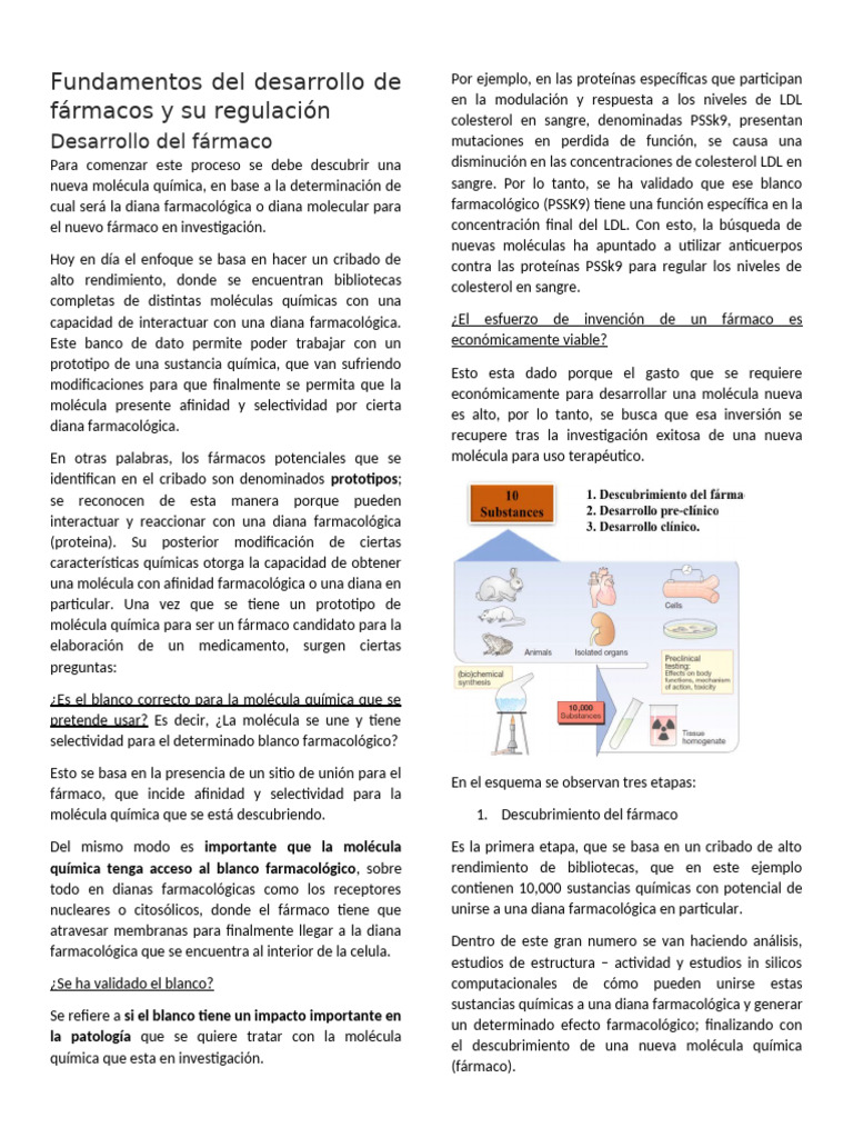 10. Fundamentos del desarrollo de farmacos y su regulacion 1.0 | PDF | Ensayo clínico | Farmacología