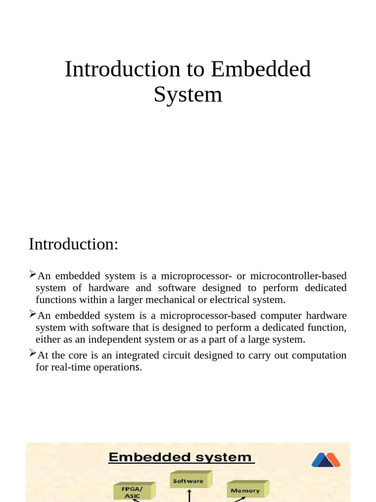 Introduction To Embedded System Final2 | PDF | Embedded System | Microcontroller