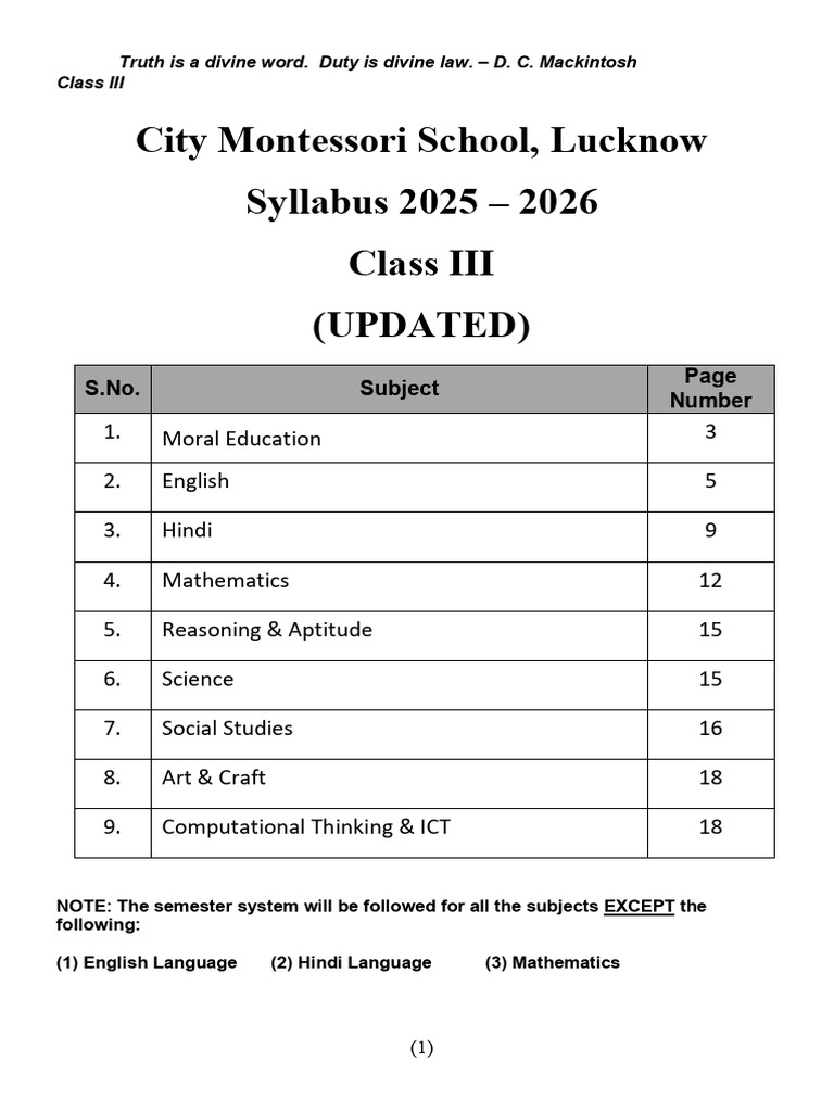 Class 3 Syllabus 2025-26 Overview | PDF | Linguistics | Grammar