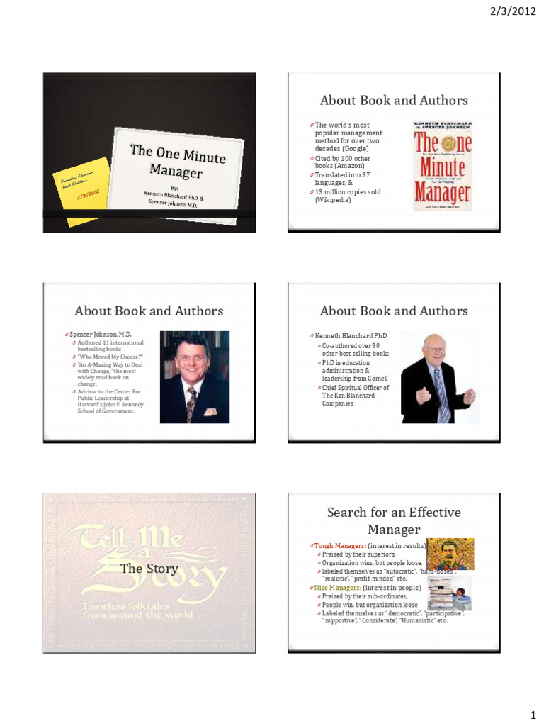 One Minute Manager | PDF | Goal | Behavior