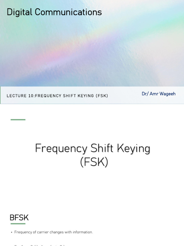 Digital Communications Lecture 10 and 11 | PDF | Modulation ...