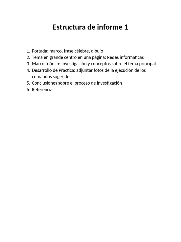 Estructura de Informe 1 | PDF
