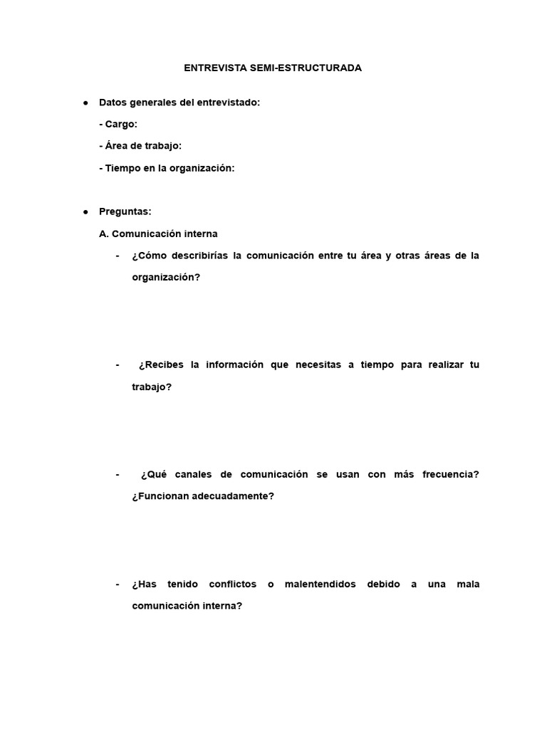Entrevista semi-estructurada | PDF
